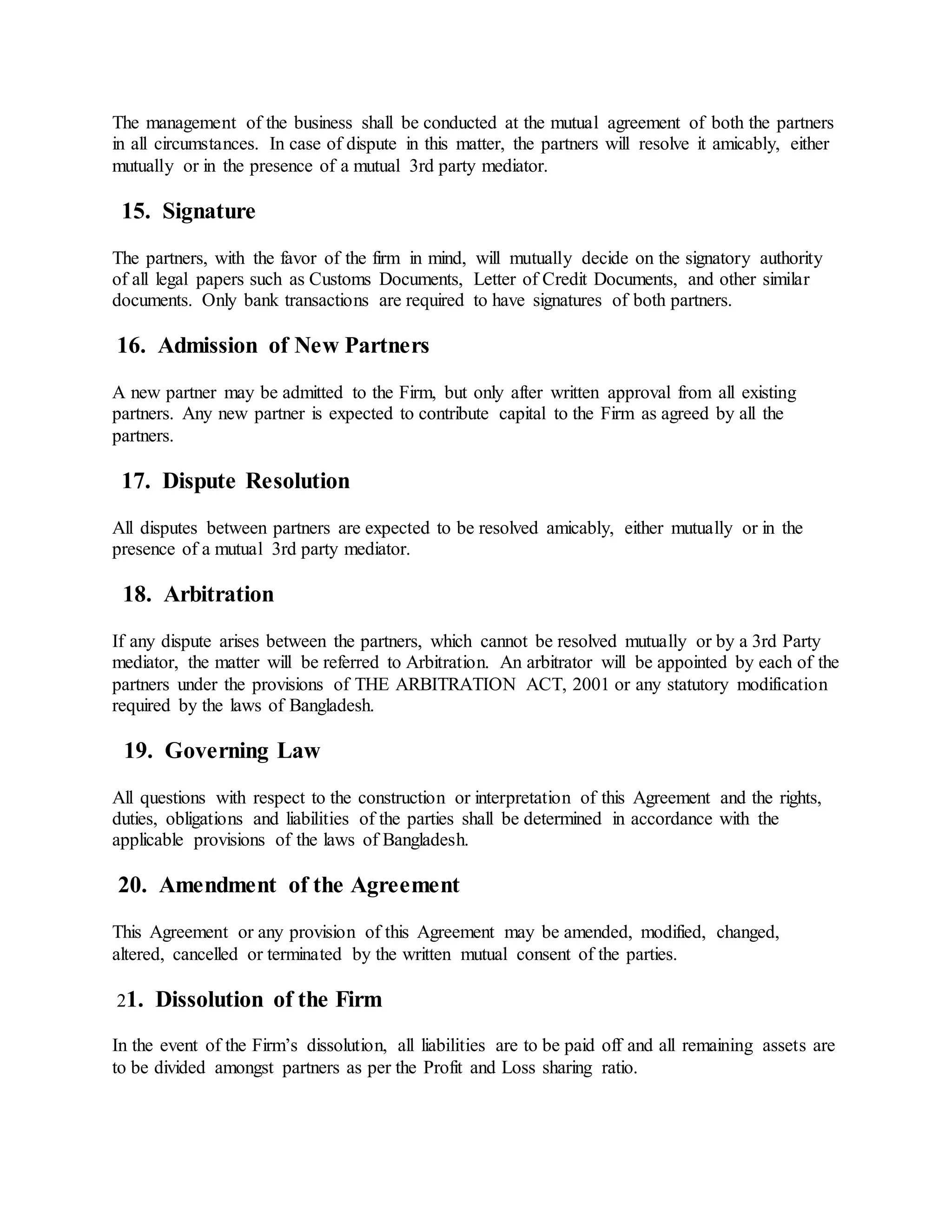 Partnership agreement | DOCX