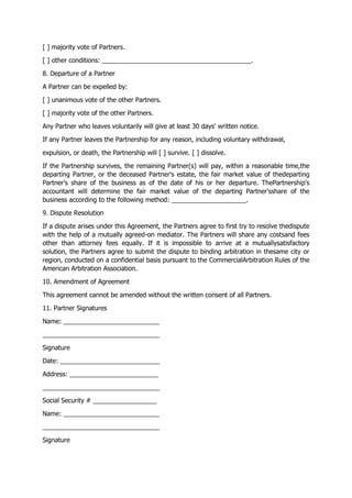 PARTNERSHIP AGREEMENT | PDF