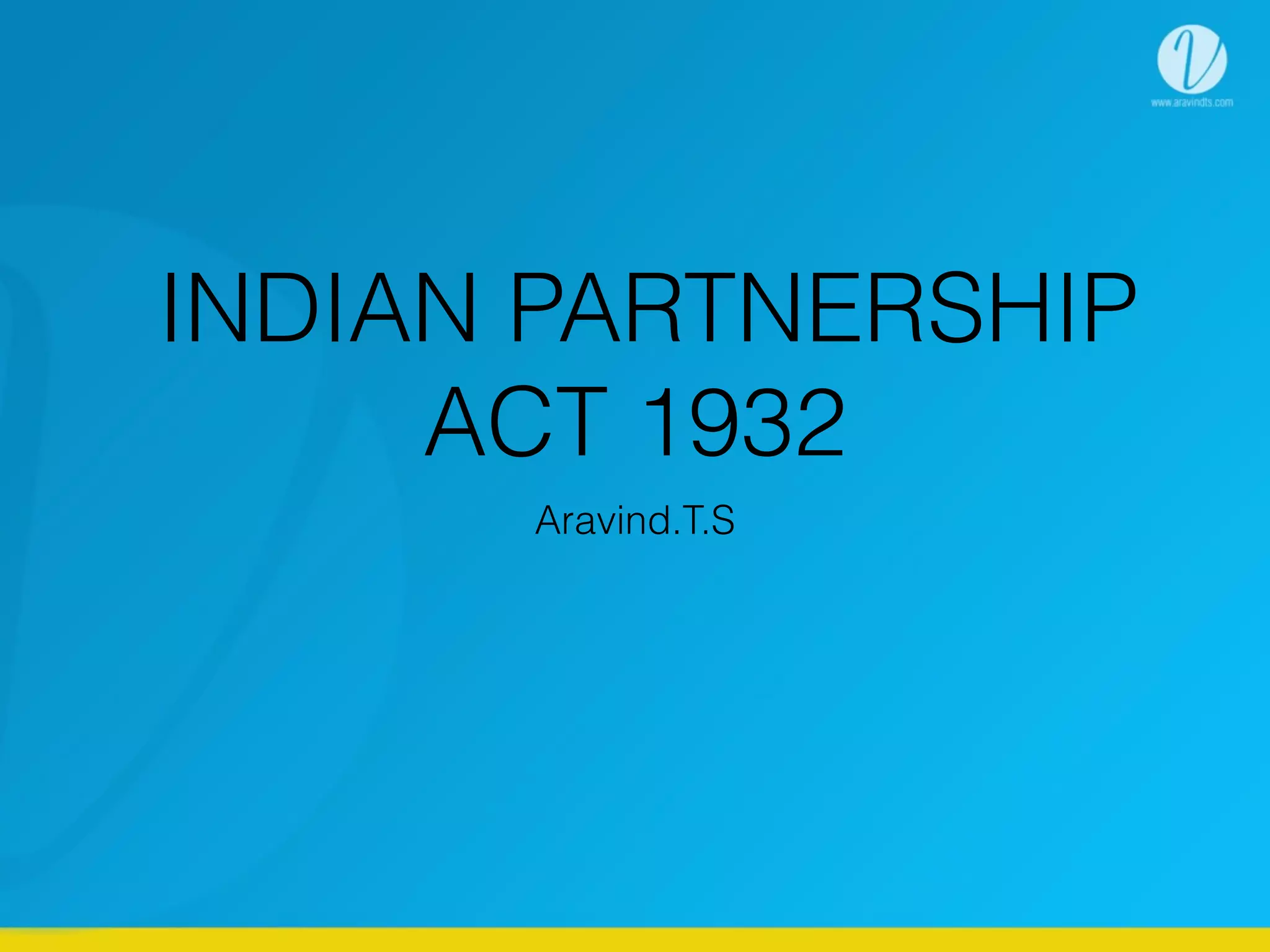 Indian Partnership Act 1932 | PDF