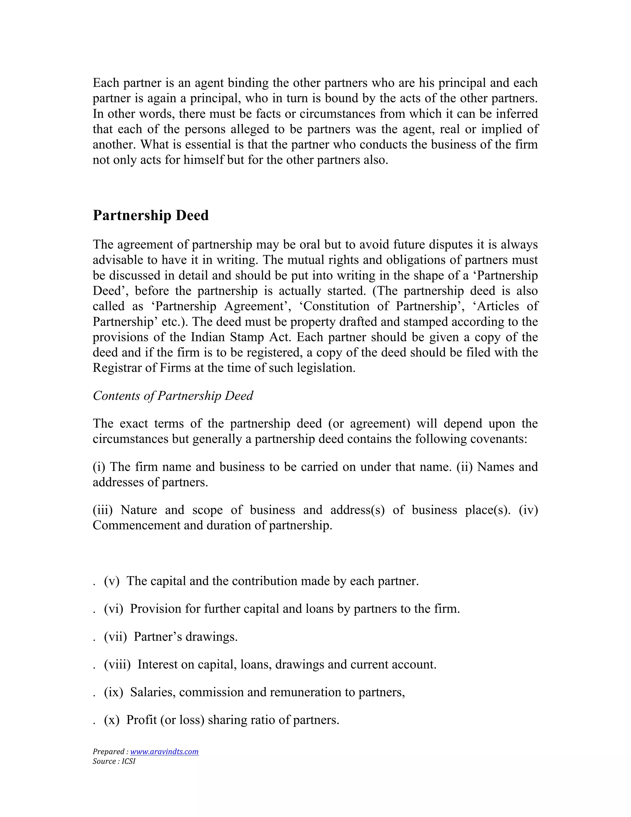 Indian Partnership Act 1932 (KTU) | PDF