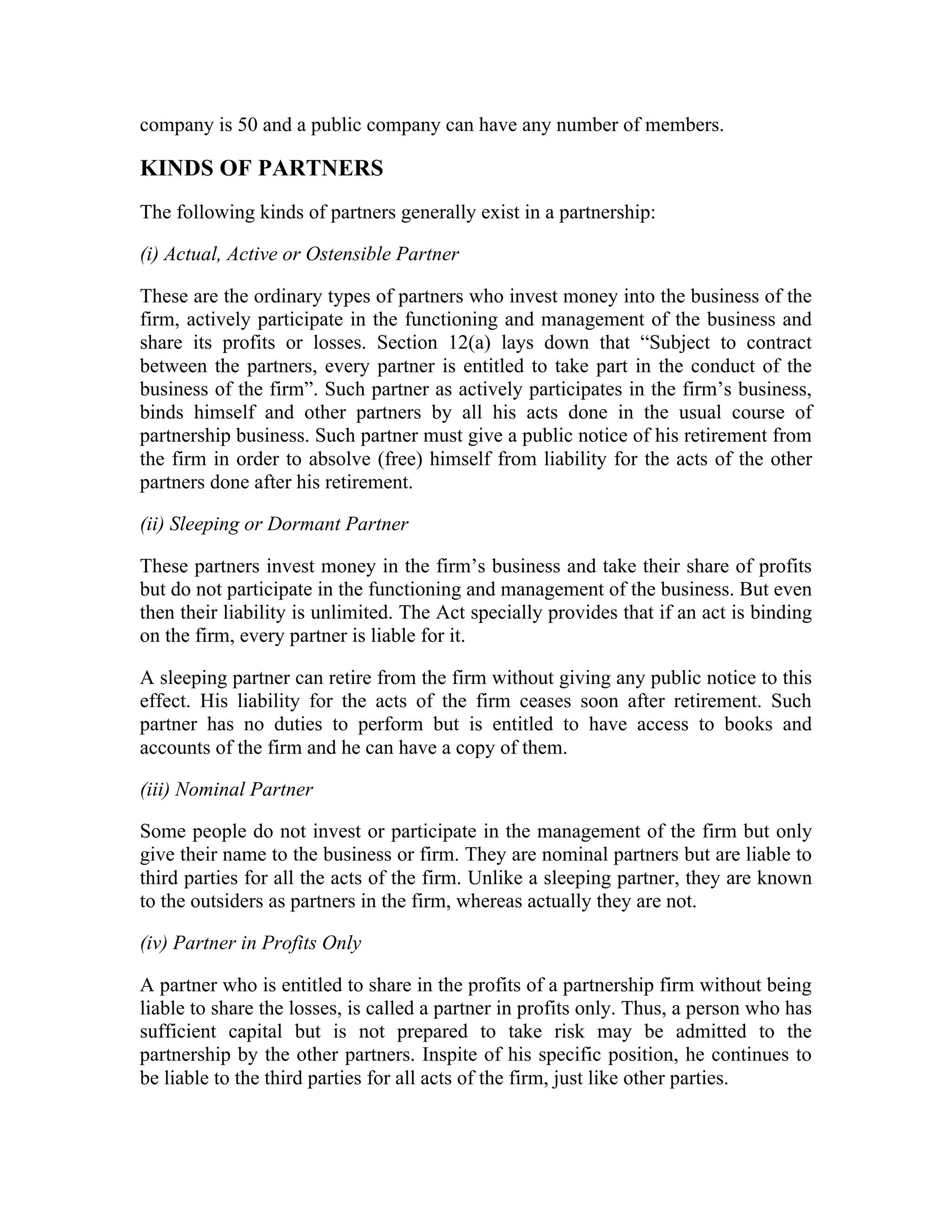 Indian Partnership Act 1932 (KTU) | PDF