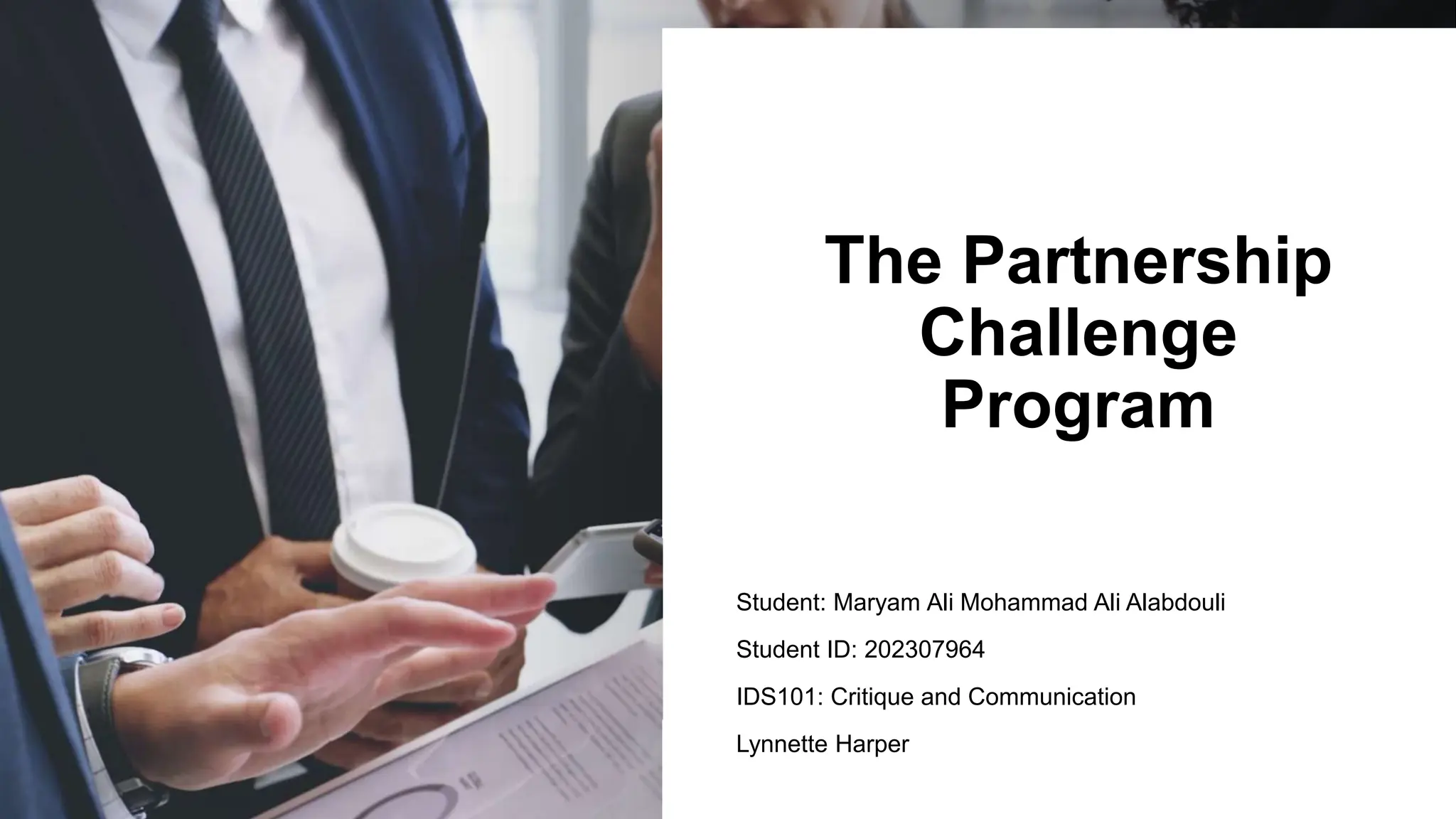 Reflection on Partner Challenge Program. | PPT