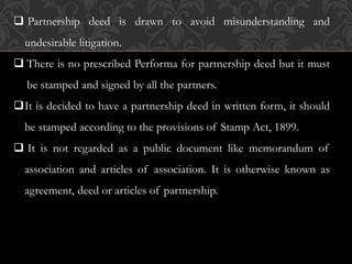 Partnership deed | PPTX