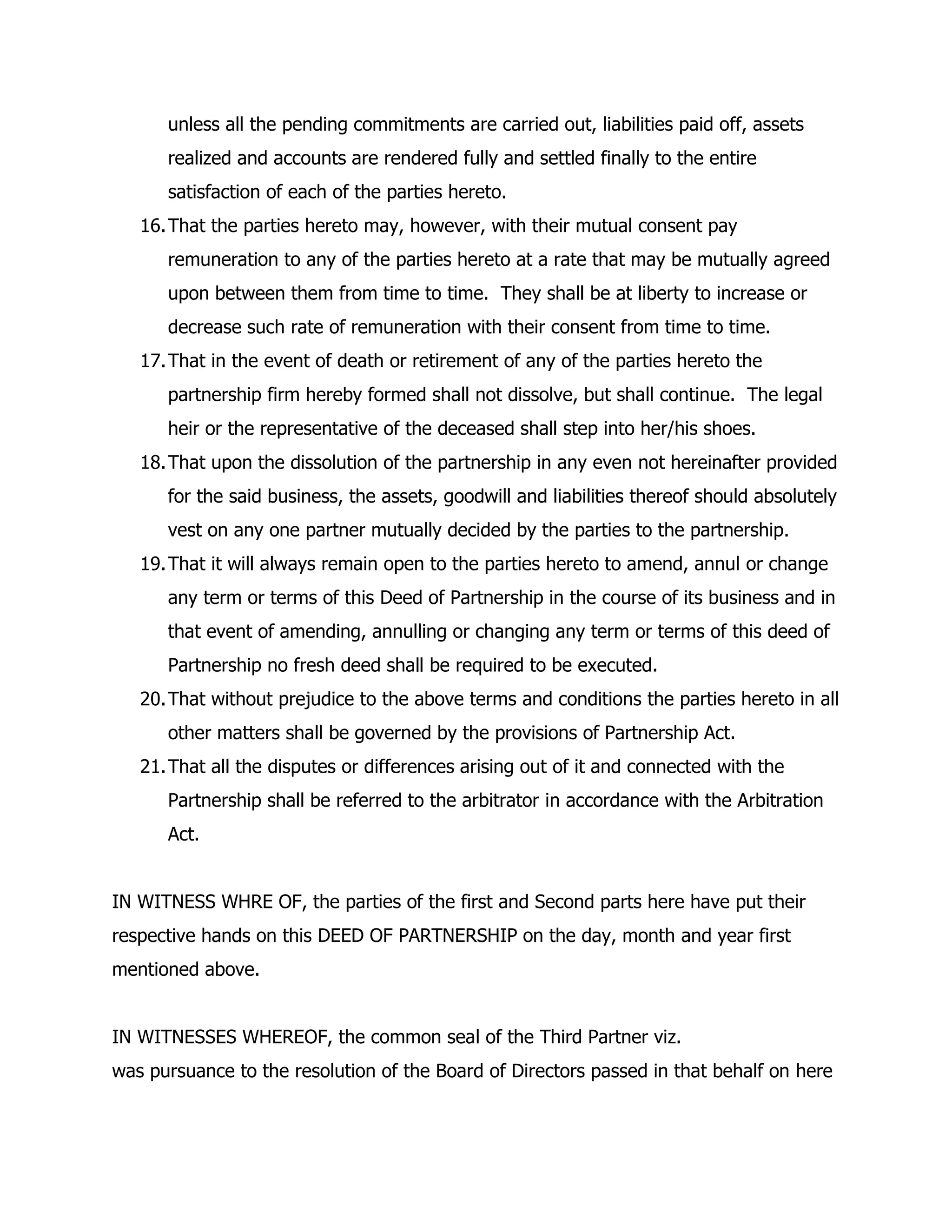 PARTNERSHIP DEED AGREEMENT | PDF