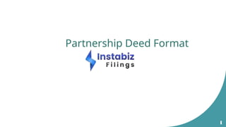 Simple Partnership Deed Format Explained | PPTX