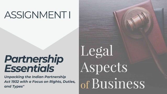 Indian Partnership Act 1932, Rights and Duties of Partners | PPT