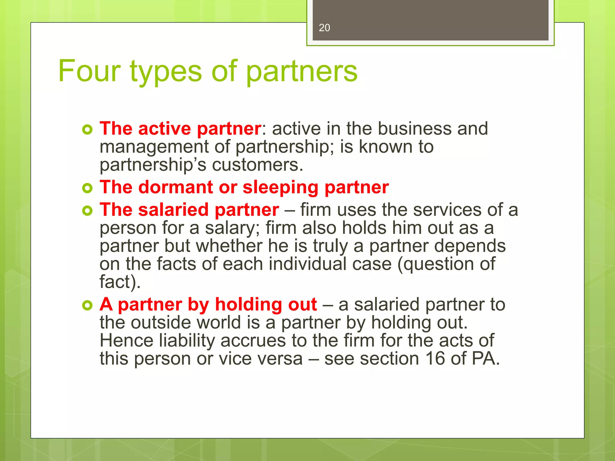 Partnership Law in Malaysia | PPTX