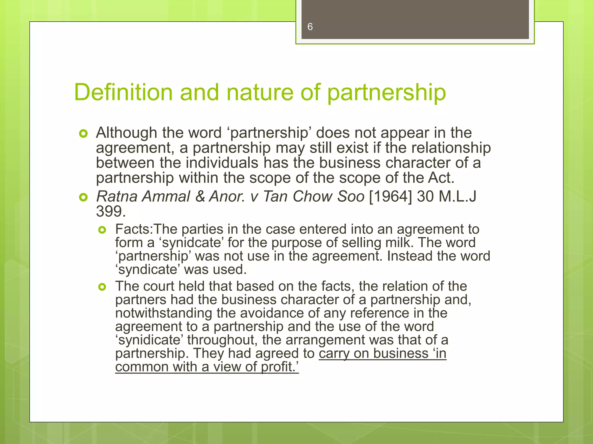 Partnership Law in Malaysia | PPTX