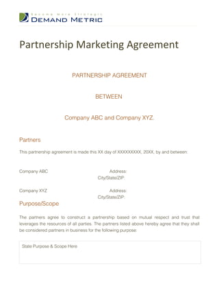 Partnership Marketing Agreement | DOC