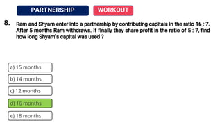 PARTNERSHIP MATHS for comapitive exams prepration | PDF