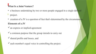 DIFFERENCE BETWEEN PARTNERSHIP &JOINT VENTURE.pptx