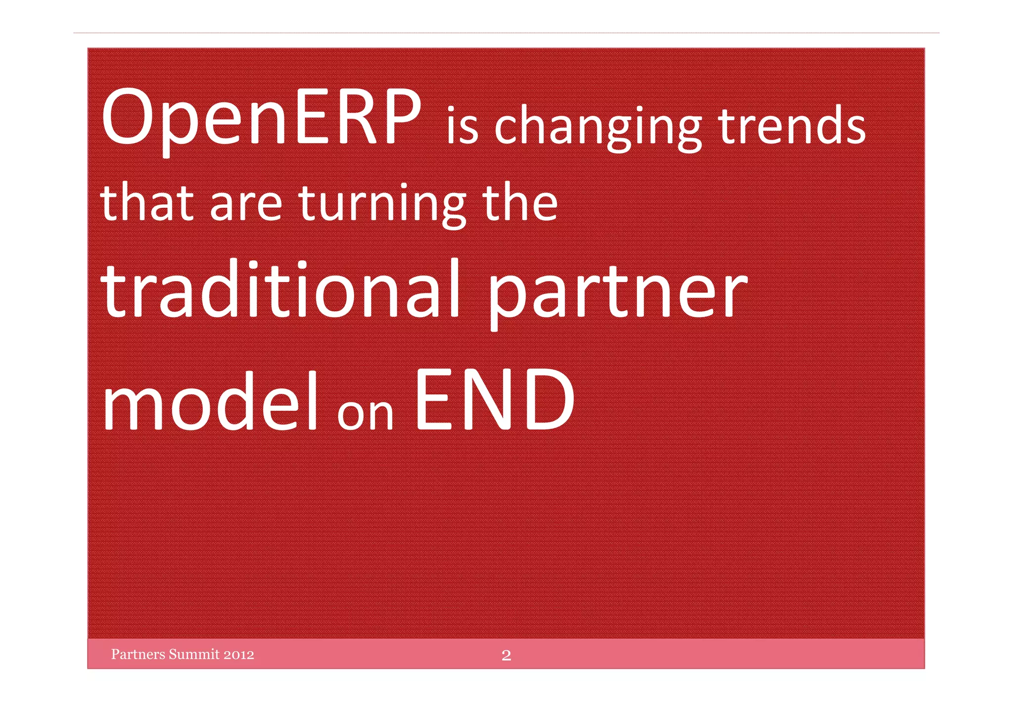 OpenERP - Vision & Update on Channel Strategy | PDF