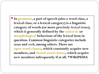 Part of speech | PPT