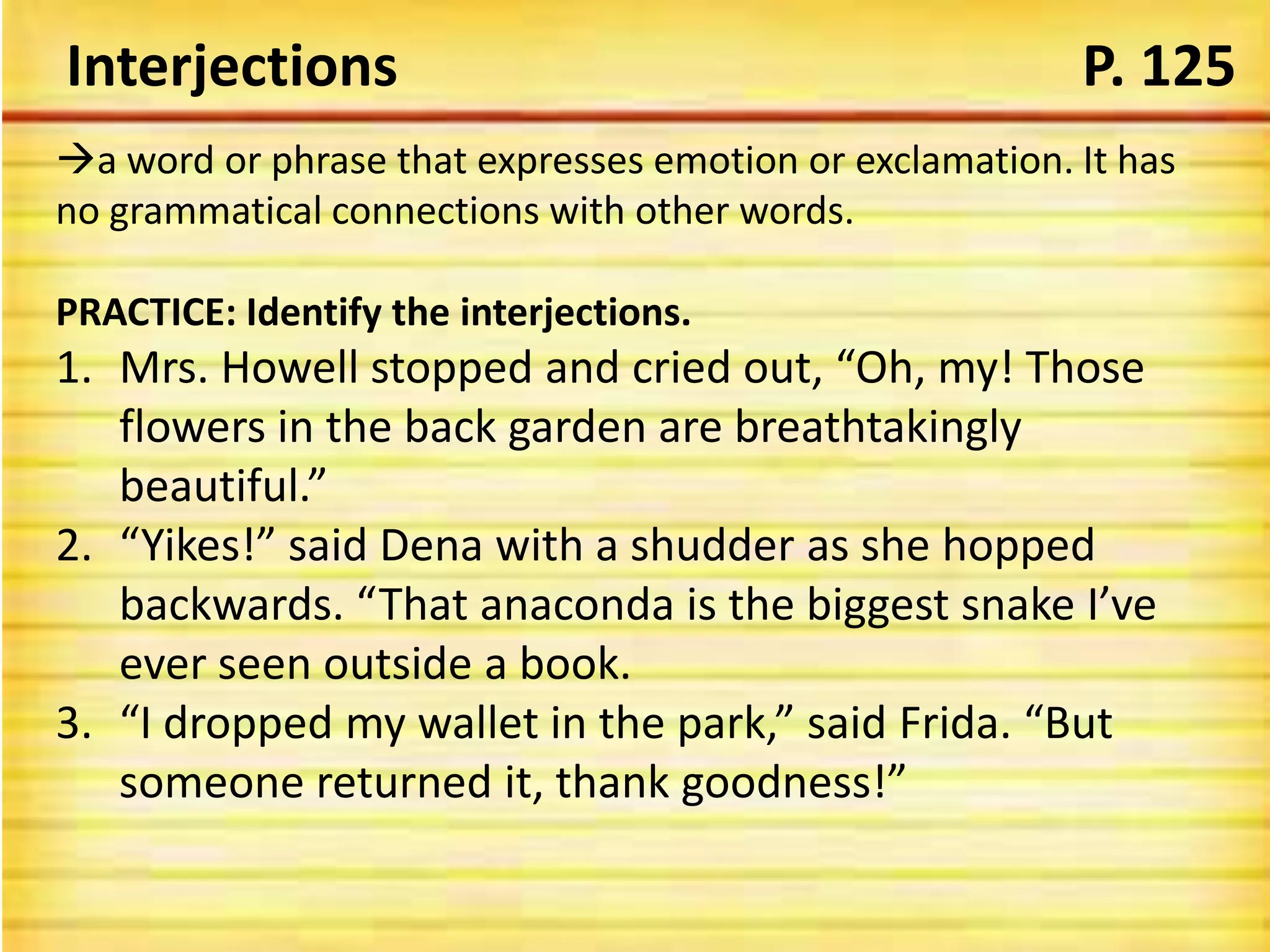adverbs, prepositions, conjunctions, interjections, and post-test | PPT
