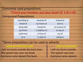 adverbs, prepositions, conjunctions, interjections, and post-test | PPT
