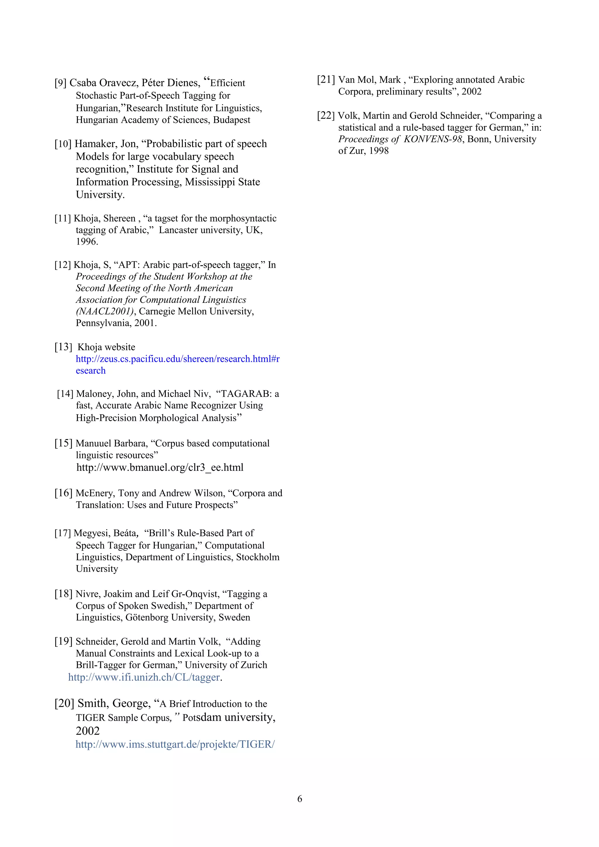 Part of speech tagger | DOC | Programming Languages | Computing