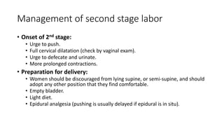 Partogram and management of 1st and 2nd stages of labor | PPTX