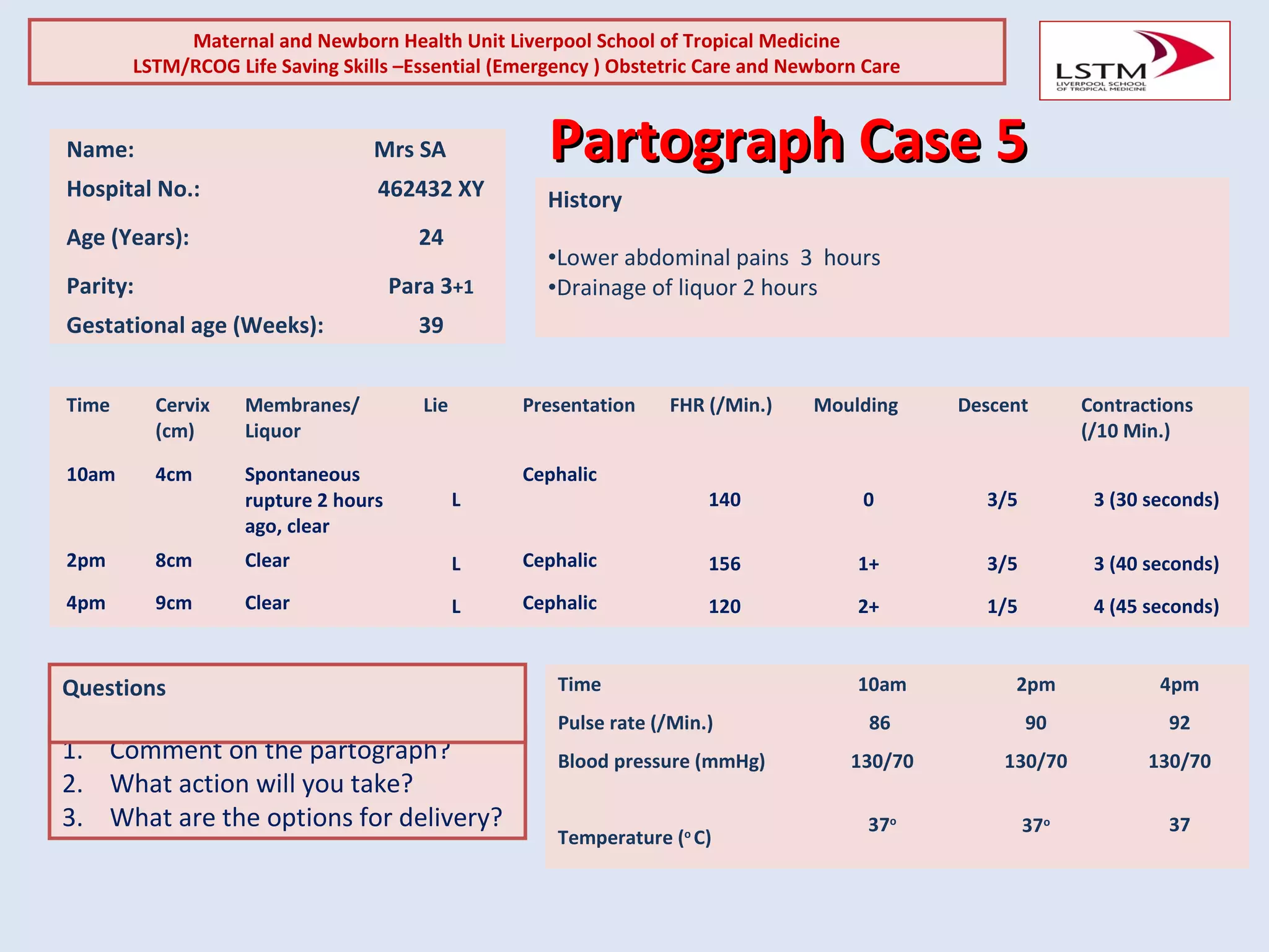 Partograph exercises | PPT