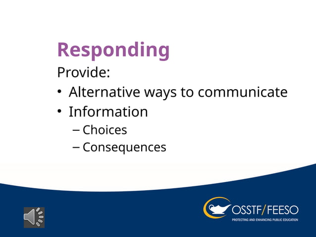 OSSTF addressing challenging behaviour in early years | PPTX