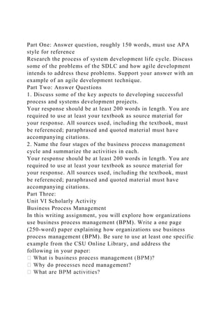 Part One Answer question, roughly 150 words, must use APA style f.docx