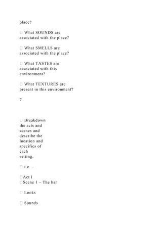 PART ONE & SCRIPT ANALYSISThe W’s” and O.docx