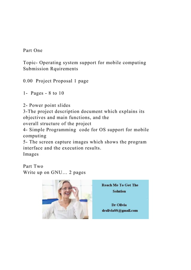 Part OneTopic- Operating system support for mobile computi.docx | Operating Systems | Computer ...