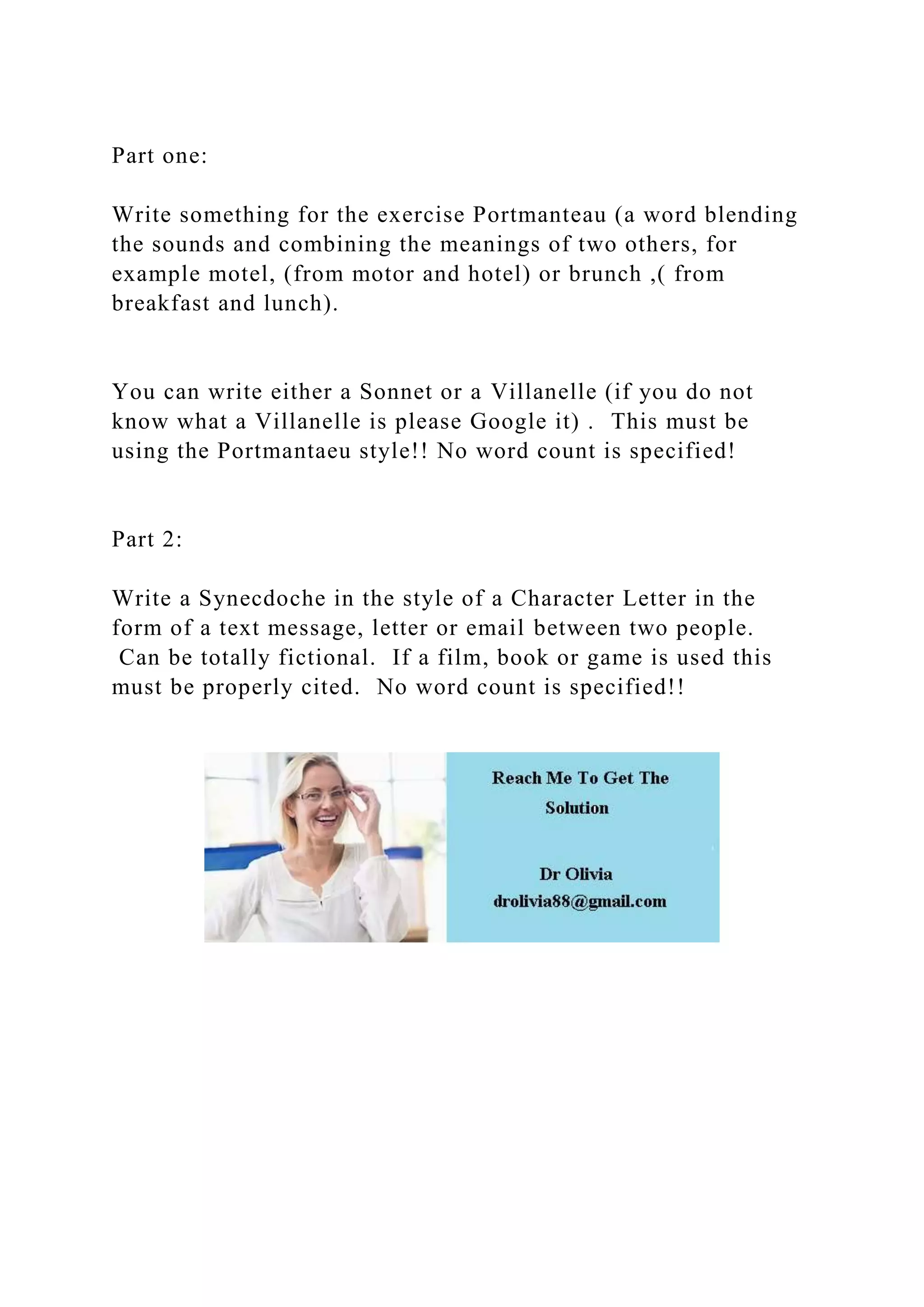 Part oneWrite something for the exercise Portmanteau (a word bl.docx