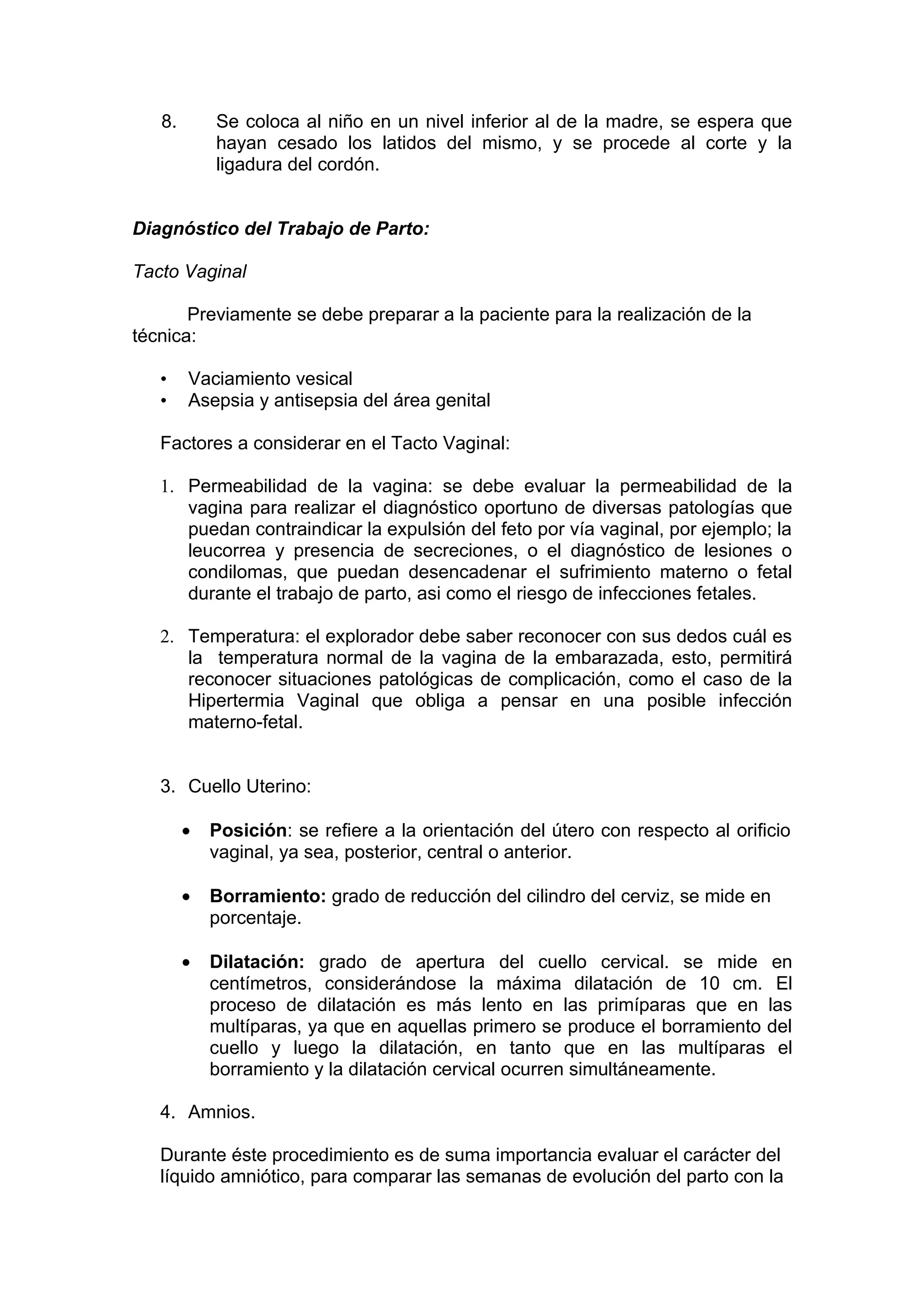 Parto normal y trabajo de parto | DOC