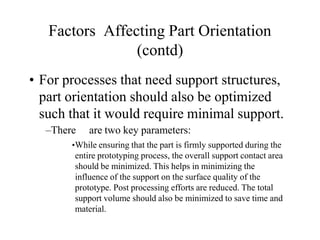 Part Orientation & Support Structures | PPTX