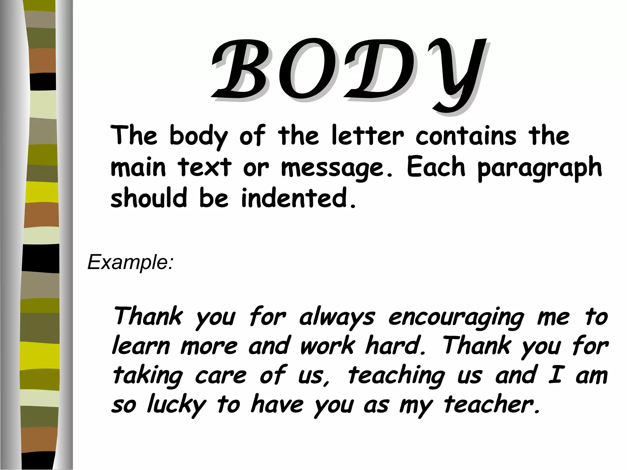 Parts of a letter | PPT