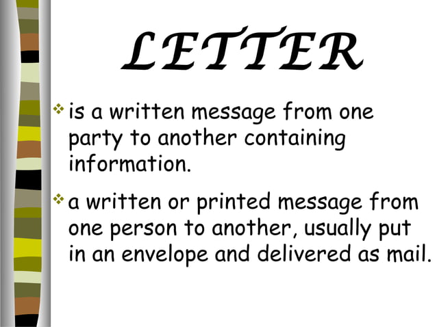 Parts of a letter | PPT