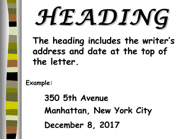 Parts of a letter | PPT