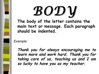 Parts of a letter | PPT