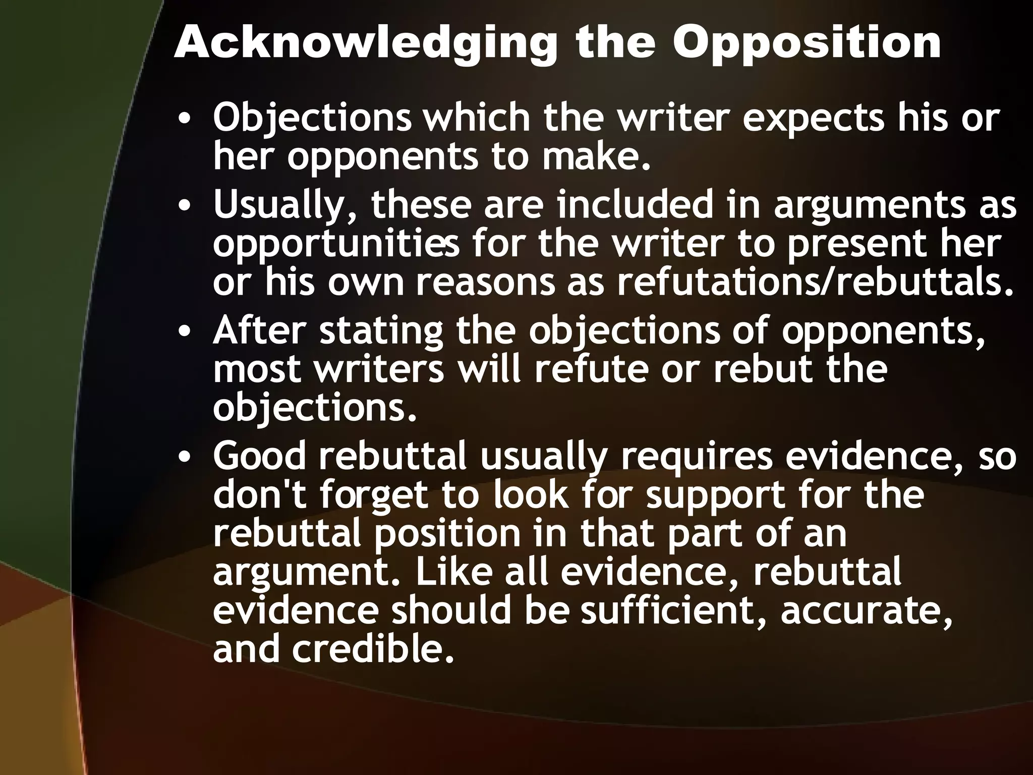 Parts of an Argument | PPT