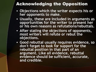 Parts of an Argument | PPT