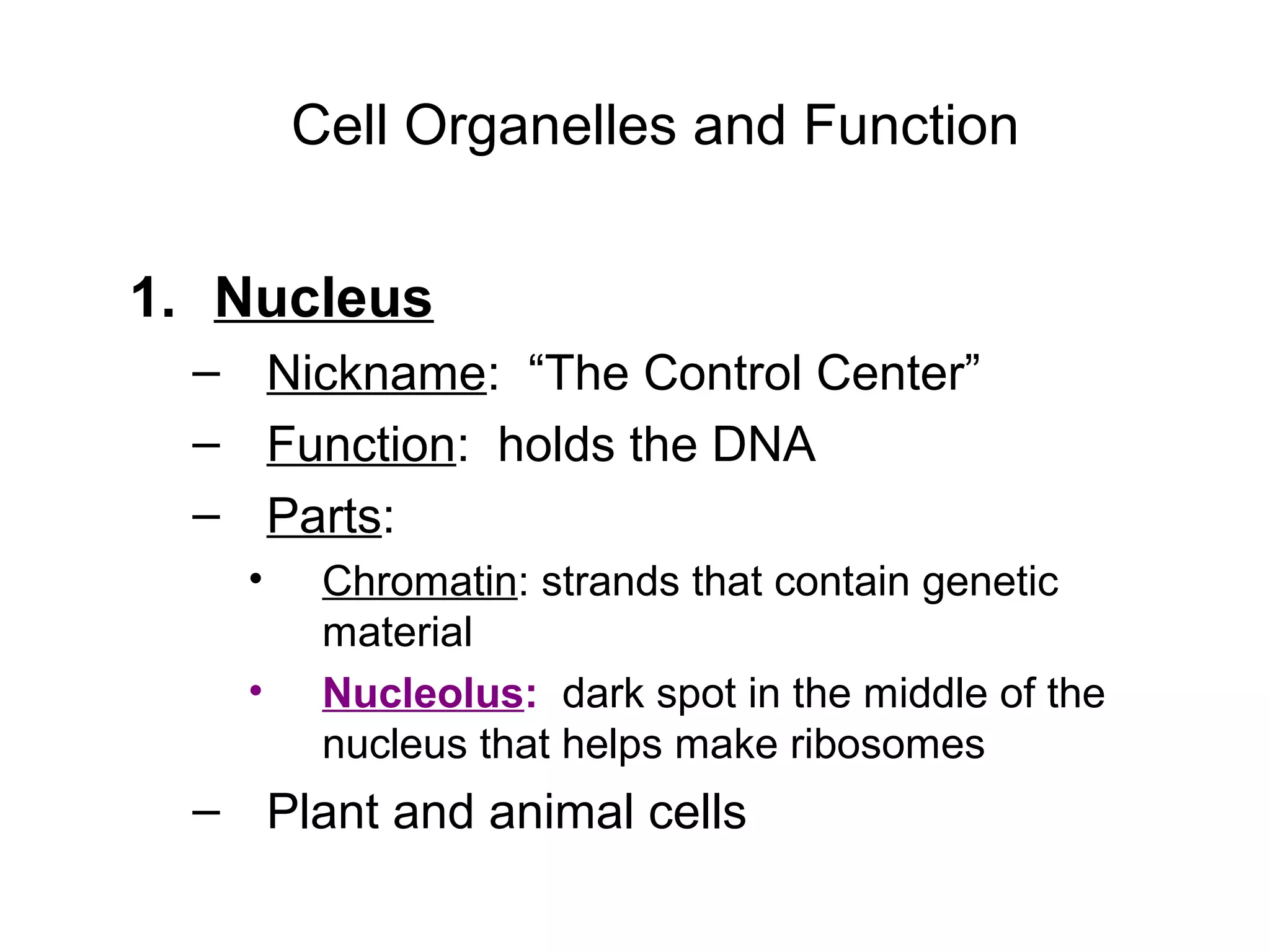 Parts of the Cell | PPT
