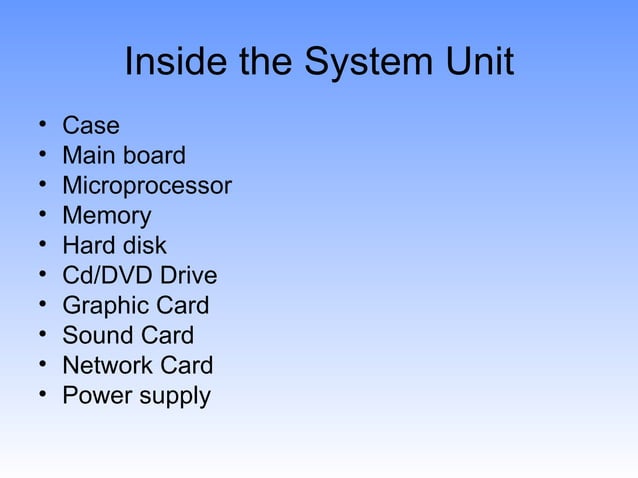 Parts Of Computers | PPT