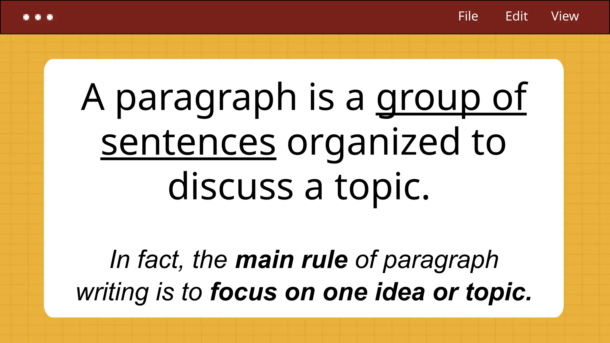 Parts of the Paragraph Lesson 1 Week 1 Grade 8 | PPTX