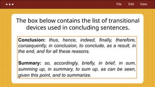Parts of the Paragraph Lesson 1 Week 1 Grade 8 | PPTX