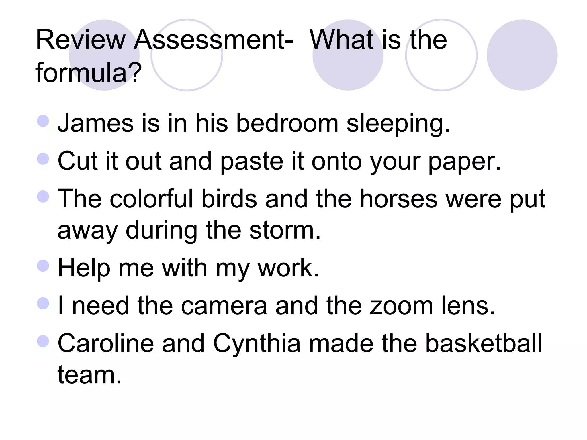 Parts Of Speech And Sentence Structure Notes | PPT