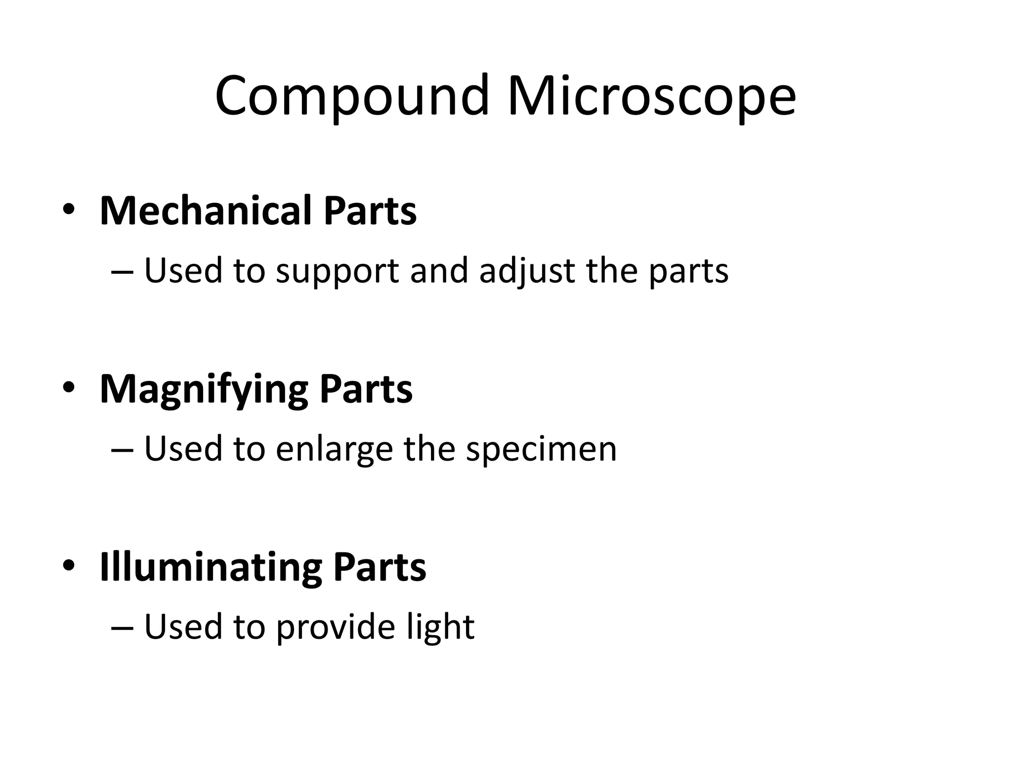 Parts and functions of a compound microscope | PPTX