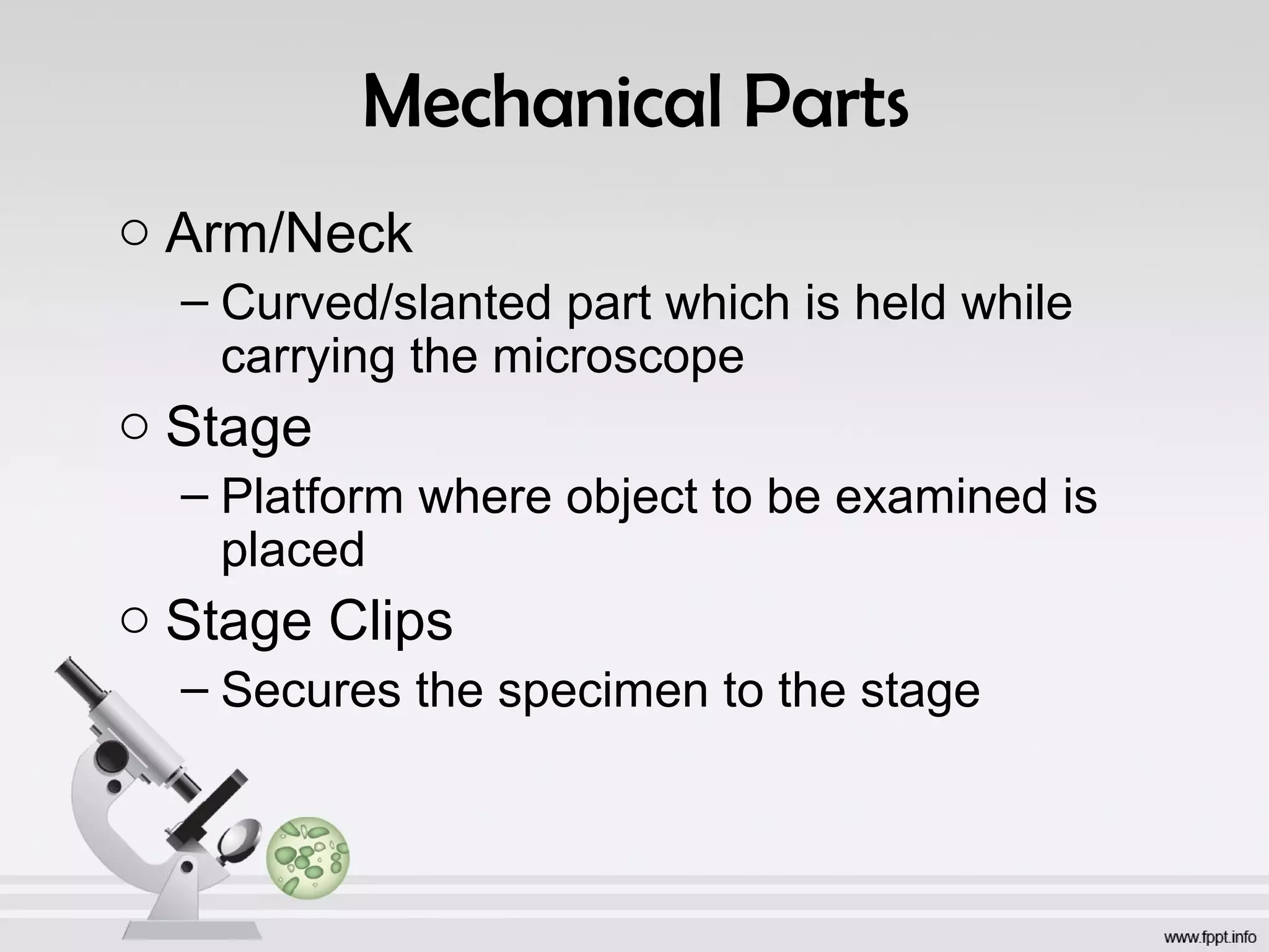 Parts and functions of a microscope | PPT