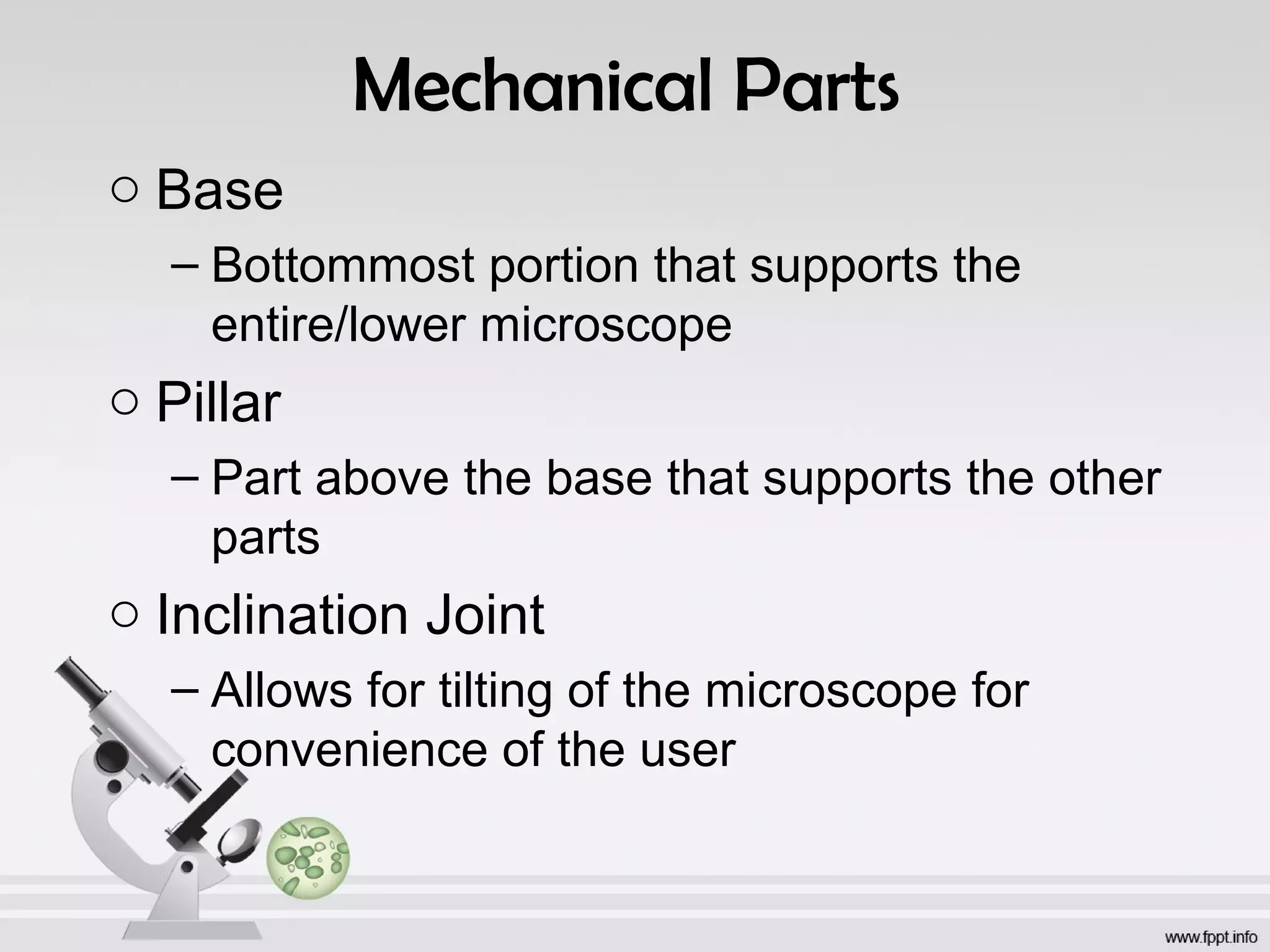 Parts and functions of a microscope | PPT