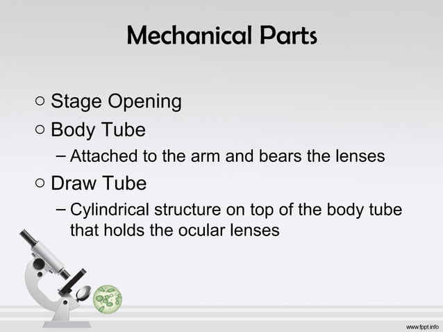 Parts and functions of a microscope | PPT