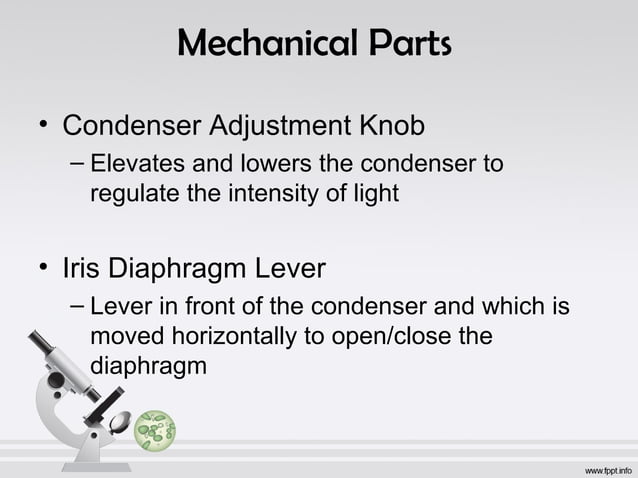 Parts and functions of a microscope | PPT