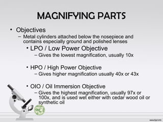 Parts and functions of a microscope | PPT