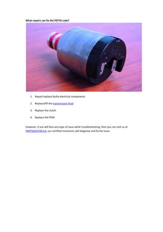 Partsavatar, Canada - Symptoms of Pressure Control Solenoid B ...