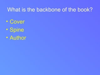 Parts of a Book Interactive | PPT