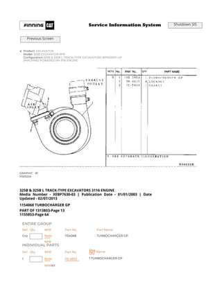 325B CATERPILLAR EXCAVATOR PARTS CATALOG MANUAL 8GM | PDF
