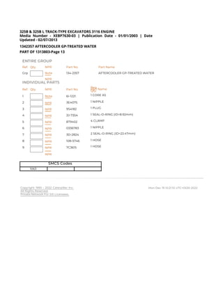 325B CATERPILLAR EXCAVATOR PARTS CATALOG MANUAL 8GM | PDF